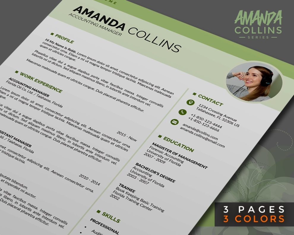 Simple and Classic Resume Template – Amanda Collins Resume