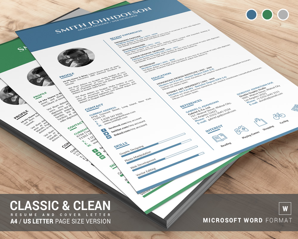 Classic and Clean Resume Template / Beautiful Classic Resume – GridRide ...