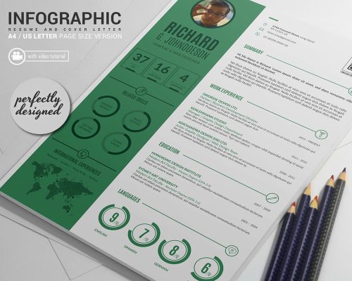 Clean Infographic Resume Template #3 – Clean & Simple Infographic Resume