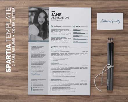 ‘The Spartia’ Resume Template / Beautiful, Creative & Professional Resume